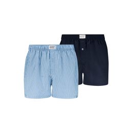 Levi's Webboxer LEVI'S "Web-Boxershorts Woven Boxers 2P 2er Pack", Herren, Gr. L, blau, Obermaterial: 100% Baumwolle CO., Unterhosen