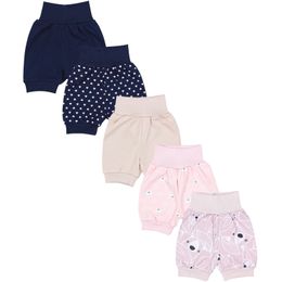 Pumphose TUPTAM "Pumphose Baby M&auml;dchen Sommershorts 5er Set", M&auml;dchen, Gr. 74, N-Gr, rosa (puderrosa dunkelblau beige), Obermaterial: 100% Baumwolle CO., Hosen