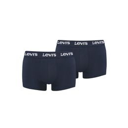 Levi's Boxershorts LEVI'S "Boxershort Repeat Logo Trunk 2P 2er Pack", Herren, Gr. L, blau (dunkelblau), Obermaterial: 95% Baumwolle CO. 5% Elasthan EL., Unterhosen