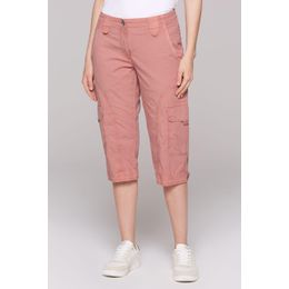 Shorts SOCCX, Damen, Gr. L, Normalgr&ouml;&szlig;en, beachy rot, Popeline, Material: 98% Baumwolle, 2% Elasthan, unifarben, regular fit knielang, Hosen Shorts, mit aufgesetzten Taschen vorne