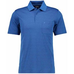 Poloshirt Ragman, Herren, Gr. L, blau, melange, 765, Piqu&eacute;, 61% Baumwolle, 39% Polyester, regular fit, ohne Ausschnitt, Shirts