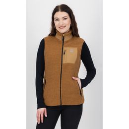 Funktionsweste LPO "CARO WMN II", Damen, Gr. 36/38 (M), braun (camel), Web, 100% Polyester, h&uuml;ftbedeckend, Westen Funktionsweste, Windleiste