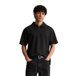 Marc O'Polo Poloshirt MARC O'POLO DENIM "mit feiner Boucl&eacute;-Struktur", Herren, Gr. L, schwarz, Obermaterial: 64% Baumwolle, 35% Polyester, 1% Elasthan, unifarben, relaxed fit, normaler Saum, Shirts