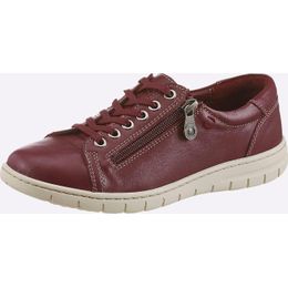 Schn&uuml;rschuh Casual Looks, Damen, Gr. 36, bordeaux, Glattleder, Schuhe Schn&uuml;rschuh