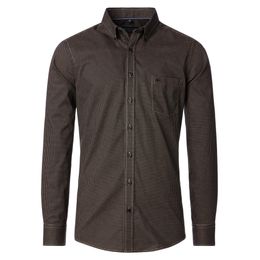 Langarmhemd Casamoda "Casamoda Freizeithemd uni", Herren, Gr. L, Normalgr&ouml;&szlig;en, braun, 100% Baumwolle, unifarben, l&auml;ssig geschnitten, Hemden