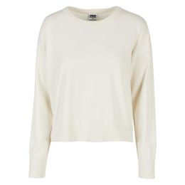 Rundhalspullover Urban Classics "Urban Classics Damen Ladies Eco Viscose Oversized Basic Sweater", Damen, Gr. L, sandwei&szlig;, 52% Viskose, 28% Polyester, 20% Polyamid, unifarben, oversize, Rundhals, Pullover Rundhalspullover