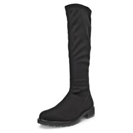 Stiefel Ecco "METROPOLE VIENNA", Damen, Gr. 38, XS-Schaft, schwarz, Textil, Schuhe Stiefel, Langschaftstiefel, Blockabsatz mit dehnbarem Stretch