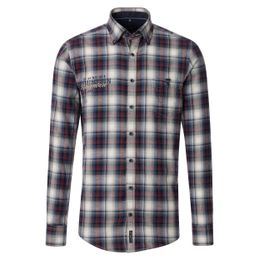Flanellhemd Casamoda "Casamoda Flanellhemd kariert", Herren, Gr. XL, Normalgr&ouml;&szlig;en, blau (100 blau), 100% Baumwolle, kariert, l&auml;ssig geschnitten, Hemden