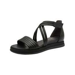 Riemchensandale Tamaris "Tamaris Sandalen Leder", Damen, Gr. 37, schwarz, Leder, Schuhe Riemchensandale