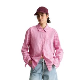 Marc O'Polo Langarmbluse MARC O'POLO DENIM "aus Organic Cotton Lyocell-Mix", Damen, Gr. L, light pink, Obermaterial: 69% Baumwolle, 31% Lyocell, gestreift, regular fit normal, Manschette, Blusen