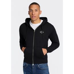 Kapuzensweatjacke Replay, Herren, Gr. L, schwarz, Sweatware, Obermaterial: 100% Baumwolle, unifarben, regular fit normal, Rundhals, Rippb&uuml;ndchen, Sweatjacken, aus Baumwolle, Regular Fit