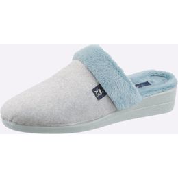 Pantoffel CLASSIC, Damen, Gr. 36, grau (hellblau), Polyester, Schuhe