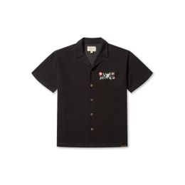 Langarmhemd PAS DE MONACO "Pas De Monaco FLORALE CUABAN SHIRT", Herren, Gr. L, US-Gr&ouml;&szlig;en, schwarz, 70% Polyester, 30% Baumwolle, normal, Hemden