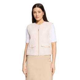 Strickweste Cartoon "Damen mit Taschen", Damen, Gr. 36, beige, Obermaterial: 100% Baumwolle, h&uuml;ftlang, Rundhals, Westen Strickweste
