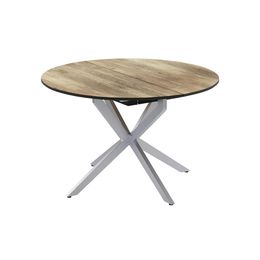 VICCO Esstisch, Wildeiche, Grau, Holzwerkstoff, Rund, 120x76.5x120 cm, Esszimmer, Tische, Esstische