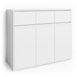 VICCO Kommode, Wei&szlig;, Holzwerkstoff, 7 F&auml;cher, 3 Schubladen, Rechteckig, 120x101.6x48 cm, Wohnzimmer, Kommoden & Sideboards, Kommoden