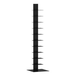 [en.casa] B&uuml;cherregal, Schwarz, Metall, 39x150x39 cm, Wohnzimmer, Regale, B&uuml;cherregale