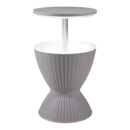 casa.pro K&uuml;hltisch, Hellbraun, Kunststoff, Metall, 30 L, rund, 48.5x58x48.5 cm, Gartenm&ouml;bel, Gartentische, Beistelltische outdoor