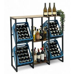 DanDiBo Getr&auml;nkekistenregal, Schwarz, Metall, 112x112x32 cm, K&uuml;chen, K&uuml;chenm&ouml;bel, K&uuml;chenregale