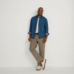 LANDS' END Bundfalten-Chino, Relaxed Fit, Herren,  Beige, Baumwolle/Elasthan, by Lands' End