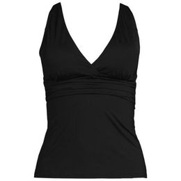 LANDS' END Tankinitop mit V-Ausschnitt, Damen,  Schwarz, Nylon-Mischung, by Lands' End