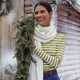 LANDS' END Supima-Shirt, Langarm in Petite-Gr&ouml;&szlig;e, Damen, size: petite, Gr&uuml;n, Baumwolle, by Lands' End