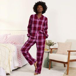 LANDS' END Pyjama-Set aus reinem Baumwoll-Flanell f&uuml;r Damen, Damen, size: regular, Rot, Baumwolle, by Lands' End