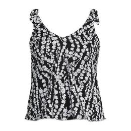 LANDS' END Tankini-Top mit geknoteten Tr&auml;gern und Flattersaum f&uuml;r Damen in Plus-Gr&ouml;&szlig;e, Damen, size: plus, Schwarz, Elasthan/Nylon-Mischung, by Lands' End