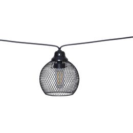 LED-Lichterkette "Sunlight - 8 light", schwarz, Dioden 8 Stk. Flammen 8 Stk., Kabell&auml;nge 1m x Gesamtl&auml;nge 7m, Parforce Traditional Hunting, Lichterketten, Metall, je ca. &Oslash; 10,5 cm, 7 m L&auml;nge, Akku, Vierfarb-Karton