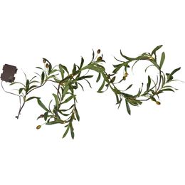 LED-Lichterkette "Olivec", gr&uuml;n, Dioden 20 Stk. Flammen 20 Stk., Kabell&auml;nge 0,3m x Gesamtl&auml;nge 1,8m, Parforce Traditional Hunting, Lichterketten, 20 warmw. LEDs, ca. 1,8 m, Batterie, Timer, outdoor, Vierfarb-Karton