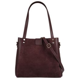 Shopper FORTY, Damen, Gr. B/H/T: 31cm x 27cm x 9cm onesize, bordeaux, Leder, unifarben, Taschen Shopper, echt Leder, Made in Italy