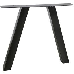 Tischbein Woood "Tablo Utrecht aus Metall mit Pulverbeschichtung B 79 x T 10 x H 72 cm", schwarz, B:79cm H:72cm T:10cm, Tischbeine, Tischbein, Schweres Gestell 8x8 cm, Tragkraft 50 kg, einfach zu montieren