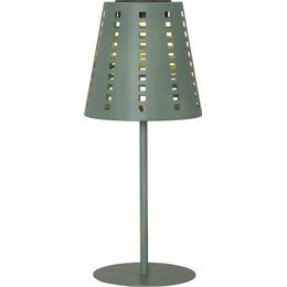 LED Solarleuchte "Solarlampe Sola", gr&uuml;n, B:15cm H:35cm L:15cm T:15cm &Oslash;:15cm, Parforce Traditional Hunting, Leuchten, Solar-Tischlampe, dekoratives Ausstanzungsmuster, D&auml;mmerungssensor
