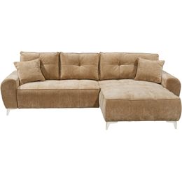 Ecksofa ED EXCITING DESIGN, braun (macchiato), B:284cm H:48cm T:191cm, 100% Polyester, Sofas, Ecksofa