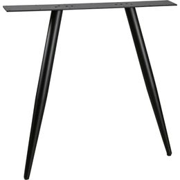 Tischbein Woood "Tablo Metall 2-St&auml;nder mit Pulverbeschichtung B 79 x T 10 x H 72 cm", schwarz, B:79cm H:72cm T:10cm, Tischbeine, Tischbein, Rundes Gestell, Rahmen oben &Oslash; 5 cm unten &Oslash; 3 cm, Tragkraft 50 kg