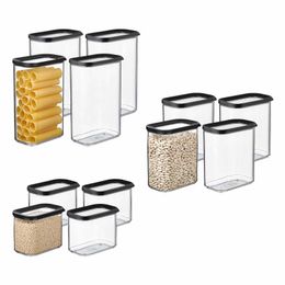 Vorratsdose Mepal "Vorratsdosen Modula 12er Set", schwarz, B:2cm H:2cm L:2cm, Kunststoff, Lebensmittelaufbewahrungsbeh&auml;lter, Vorratsdose
