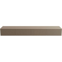 HBZ-MEBLE Lowboard HBZ "Lowboard Lanai, h&auml;ngend, mit moderner Rillenoptik", kaschmir, B:200cm H:25cm T:40cm, Holzwerkstoff, Sideboards, Lowboard, Breite 200cm, Melaminbeschichtung, Push-to-Open