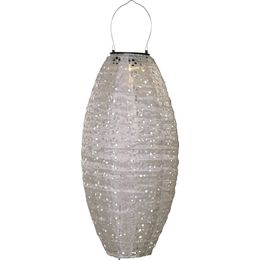 LED Solarleuchte "Solar Dekoration Festa", silber (beige), B:20cm H:40cm L:20cm T:20cm &Oslash;:20cm, Parforce Traditional Hunting, Leuchten, Solar, D&auml;mmerungssensor, Lochmuster mit Schatteneffekt