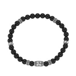 Armband "schwarzer Achat, Tigerauge oder synth. T&uuml;rkis, Silber 925", schwarz, Giorgio Martello MILANO, Armb&auml;nder, Damen, 20cm, Silber 925 (Sterlingsilber), Armband