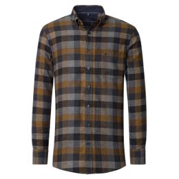 Langarmhemd Casamoda "Casamoda Freizeithemd kariert", Herren, Gr. 3XL, Normalgr&ouml;&szlig;en, gelb, 100% Baumwolle, kariert, comfort fit, Hemden