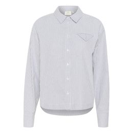 Langarmhemd Kaffe "Langarm - Hemd KAosita", Damen, Gr. 44, N-Gr, wei&szlig; (wei&szlig;, schwarz oxford stripe), Obermaterial: 100% Baumwolle CO., Hemden