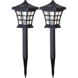 LED Solarleuchte "Solar-Wegleuchte Nippon", schwarz, B:11cm H:33cm L:11cm T:11cm &Oslash;:11cm, Parforce Traditional Hunting, Leuchten, D&auml;mmerungssensor, 2er-Set