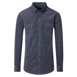Langarmhemd Casamoda "Casamoda Freizeithemd uni", Herren, Gr. L, Normalgr&ouml;&szlig;en, blau (dunkelblau), 100% Baumwolle, unifarben, l&auml;ssig geschnitten, Hemden