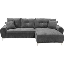 Ecksofa ED EXCITING DESIGN, grau (anthrazit), B:284cm H:48cm T:191cm, 100% Polyester, Sofas, Ecksofa