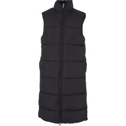 Steppweste Urban Classics "Urban Classics Damen Ladies Long Puffer Vest", Damen, Gr. S, schwarz, 100% Polyester, Westen Steppweste