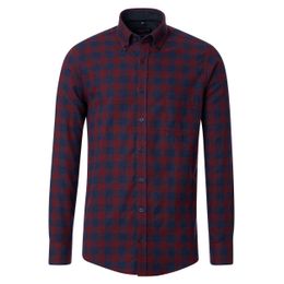 Flanellhemd Casamoda "Casamoda Flanellhemd kariert", Herren, Gr. XL, Normalgr&ouml;&szlig;en, rot, 100% Baumwolle, kariert, l&auml;ssig geschnitten, Hemden
