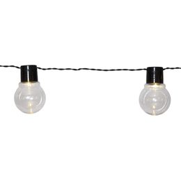 LED-Lichterkette "Partaj Solar", transparent (schwarz), Dioden 10 Stk. Flammen 10 Stk., Kabell&auml;nge 2m x Gesamtl&auml;nge 1,8m, Parforce Traditional Hunting, Lichterketten, &Oslash; 5 cm, ca. 1,8 m + 2 m Zuleitung, klar, Kunststoff, Akku, outdoor