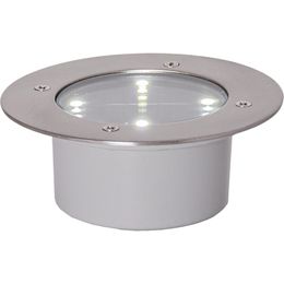LED Solarleuchte "Solar-Spotlight Deckenleuchte", silber, B:12cm H:4,5cm L:12cm T:12cm &Oslash;:12cm, Parforce Traditional Hunting, Leuchten, flache Bauform f&uuml;r bodennahen Einbau, D&auml;mmerungssensor