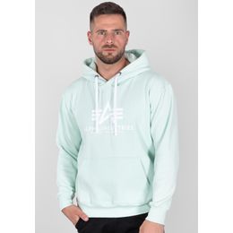 Hoodie Alpha Industries "Basic Hoodie BL", Herren, Gr. XXS, gr&uuml;n (mint), Obermaterial: 80% Baumwolle, 20% Polyester, regular fit, Sweatshirts Hoodie