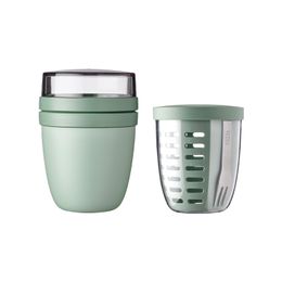 Lunchbox Mepal "Lunchpot mit Fruitpot Ellipse 2er Set", gr&uuml;n (nordic sage), B:2cm H:2cm L:2cm, Kunststoff, Lebensmittelaufbewahrungsbeh&auml;lter, Lunchbox